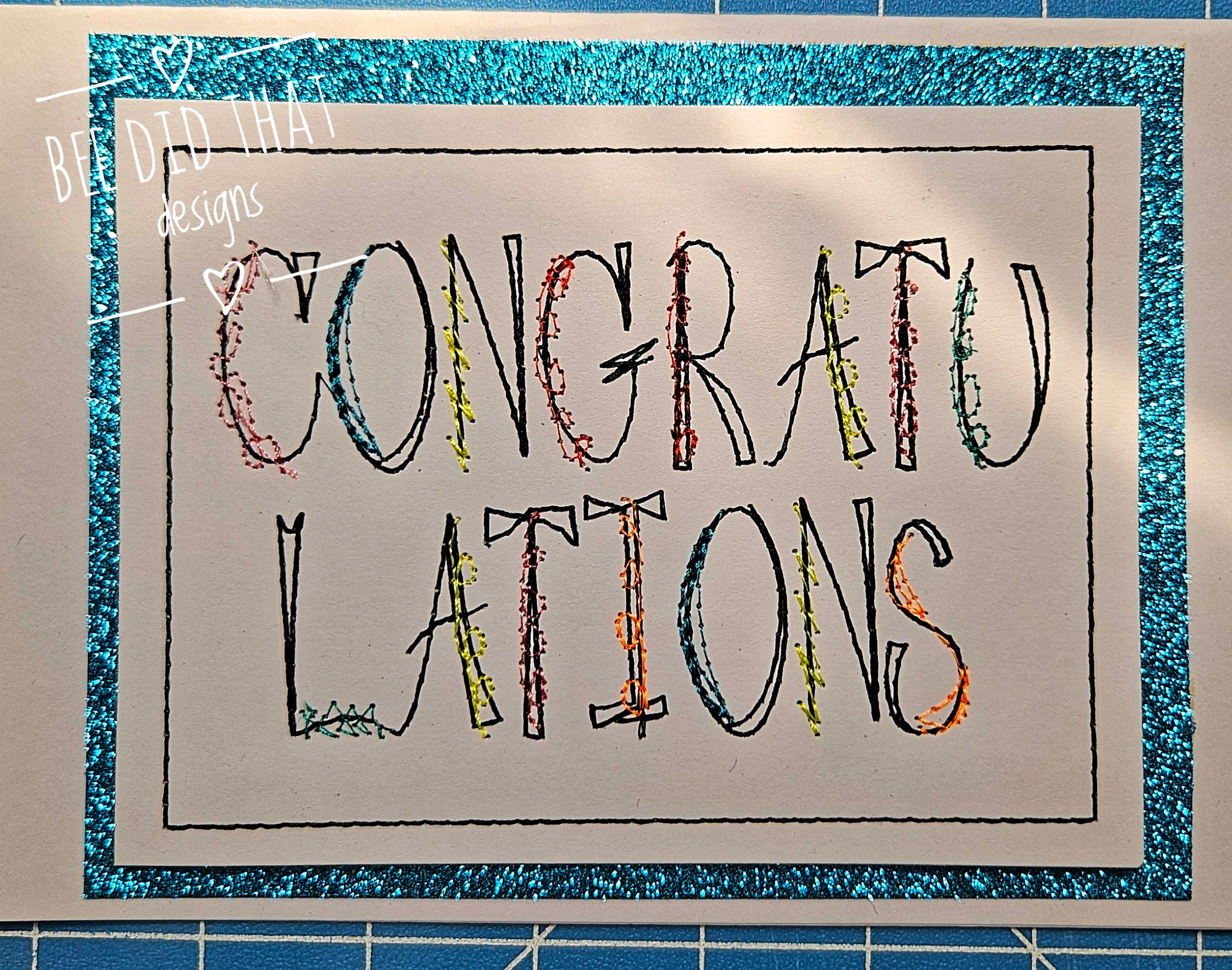 Curly Congratulations A Machine Embroidery Specifically for Cardstock A ...