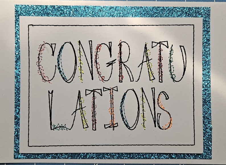 Curly Congratulations A Machine Embroidery Specifically for Cardstock A ...