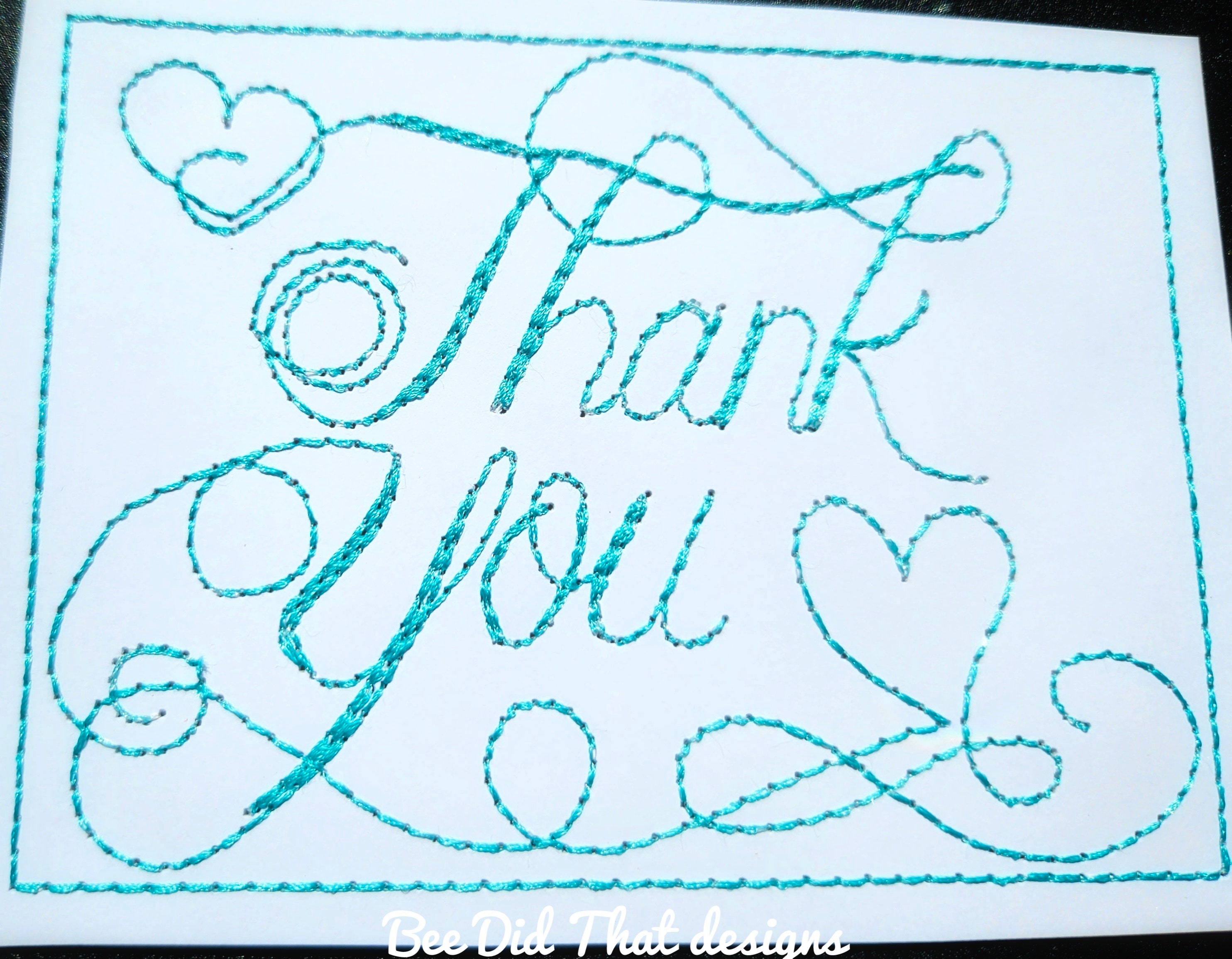 BDT Flourish Thank You A Machine Embroidery Specifically for Cardstock ...