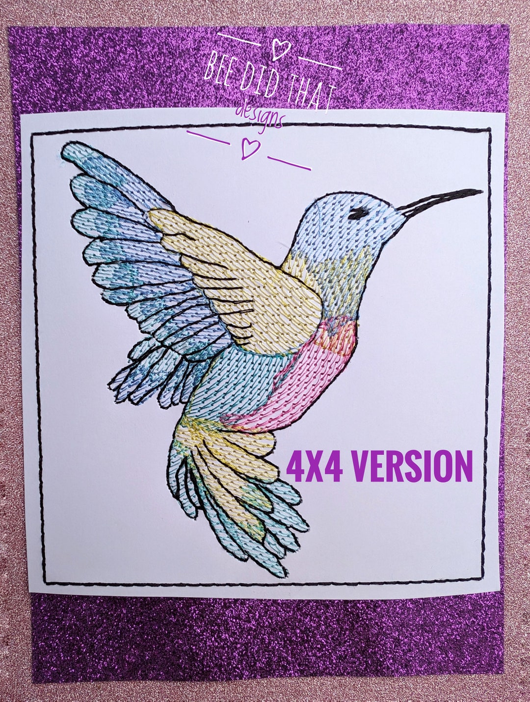 Hummingbird - an Embroidery Design Specifically for Cardstock. Provided ...