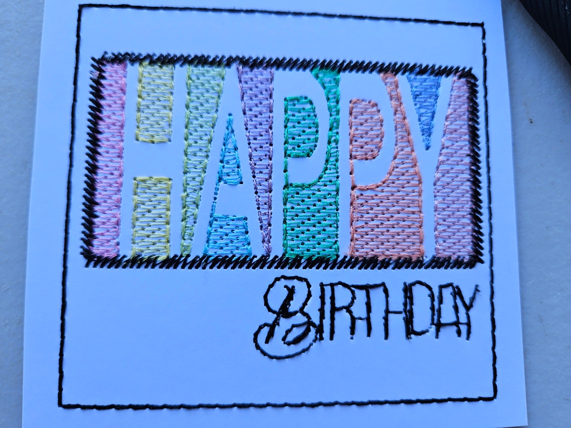 BDT Chunky Happy Birthday Machine Embroidery File Specifically for ...