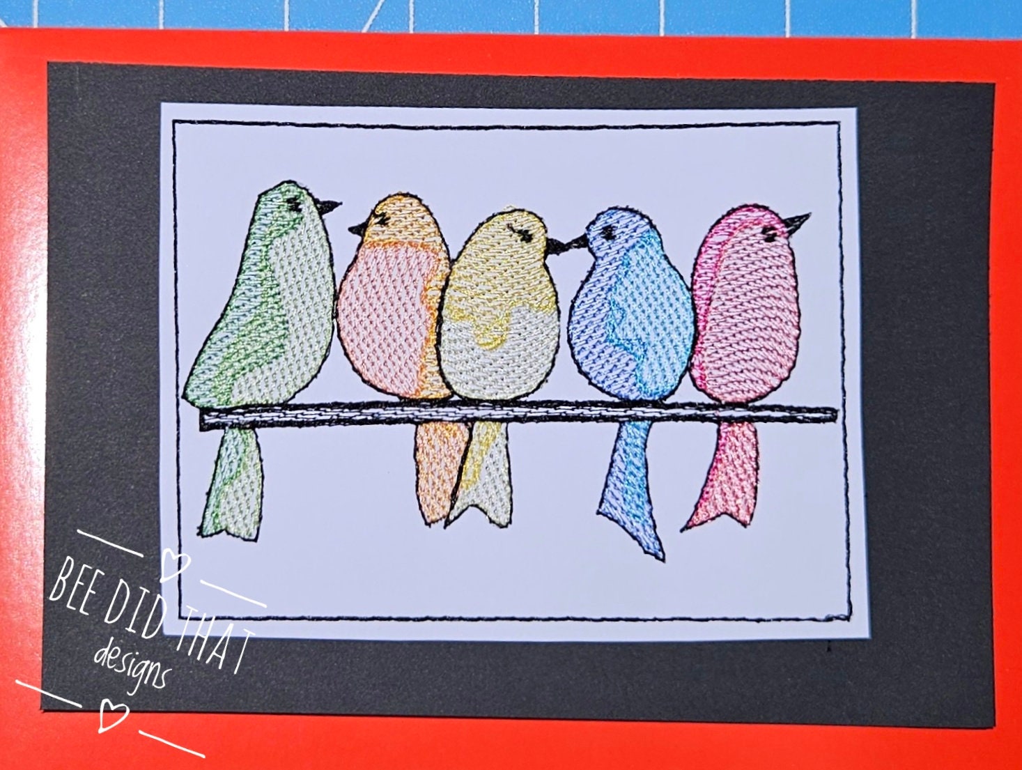 5 Bright Birdies A Machine Embroidery Specifically for Cardstock A ...