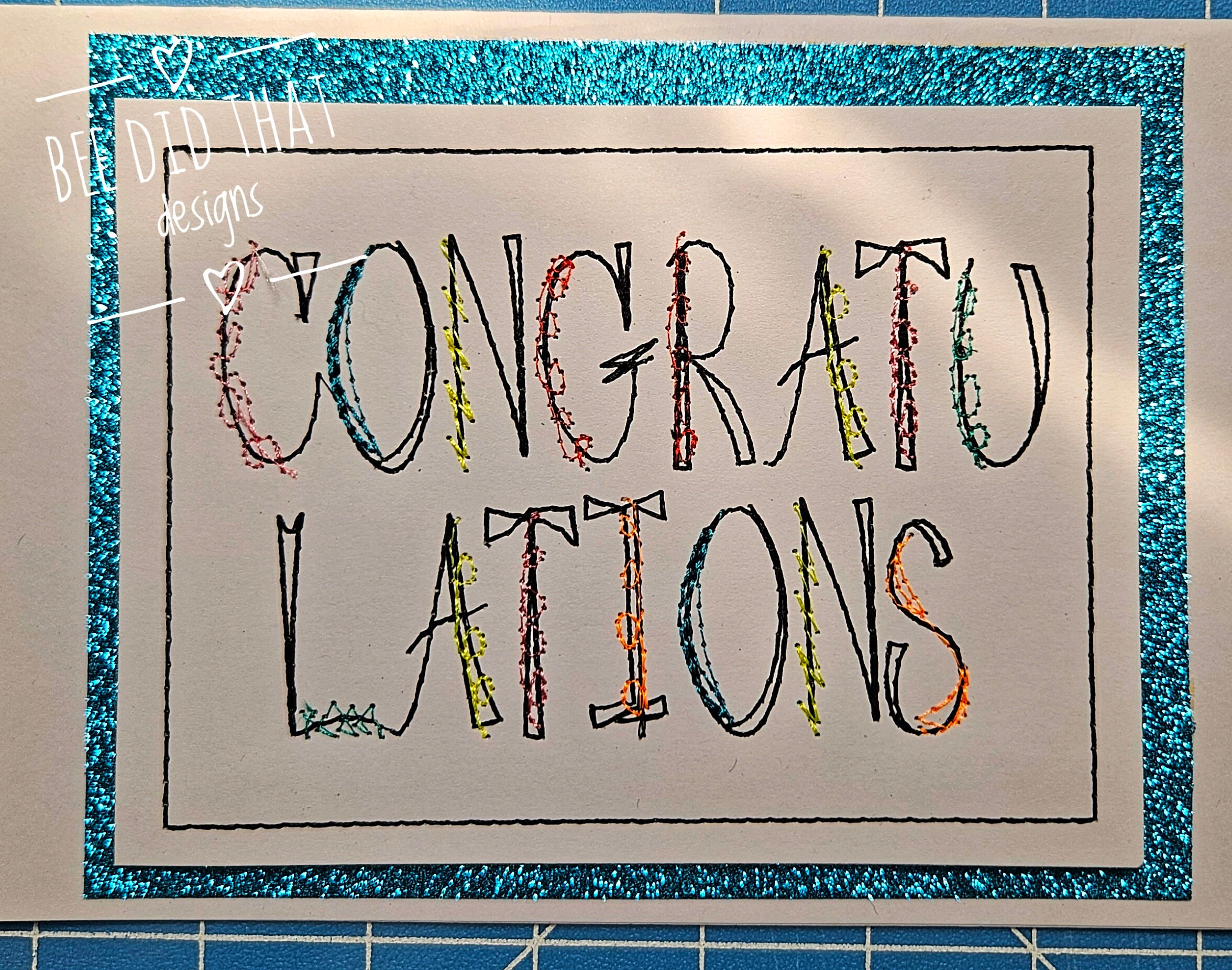 Curly Congratulations - A Machine Embroidery Specifically for Cardstock ...