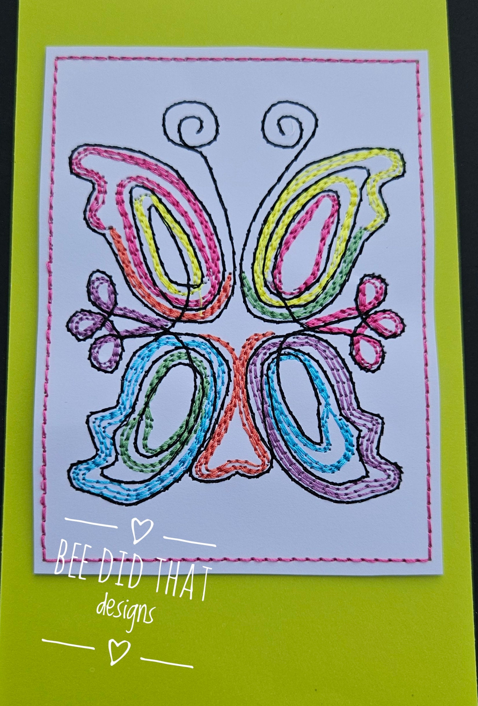 BDT Boho Butterfly A Machine Embroidery Specifically for Cardstock A ...