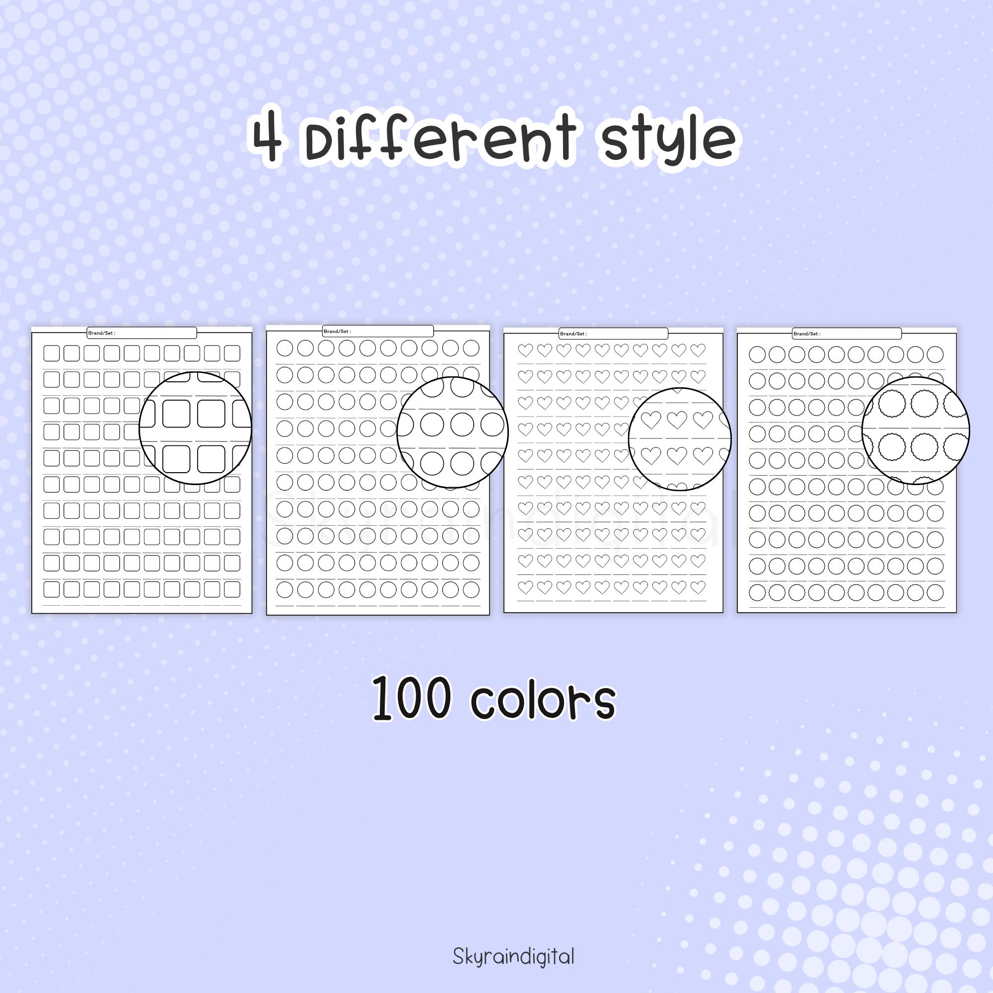 Printable Color Swatch Chart: Alcohol Marker & Watercolor Palette (PDF ...