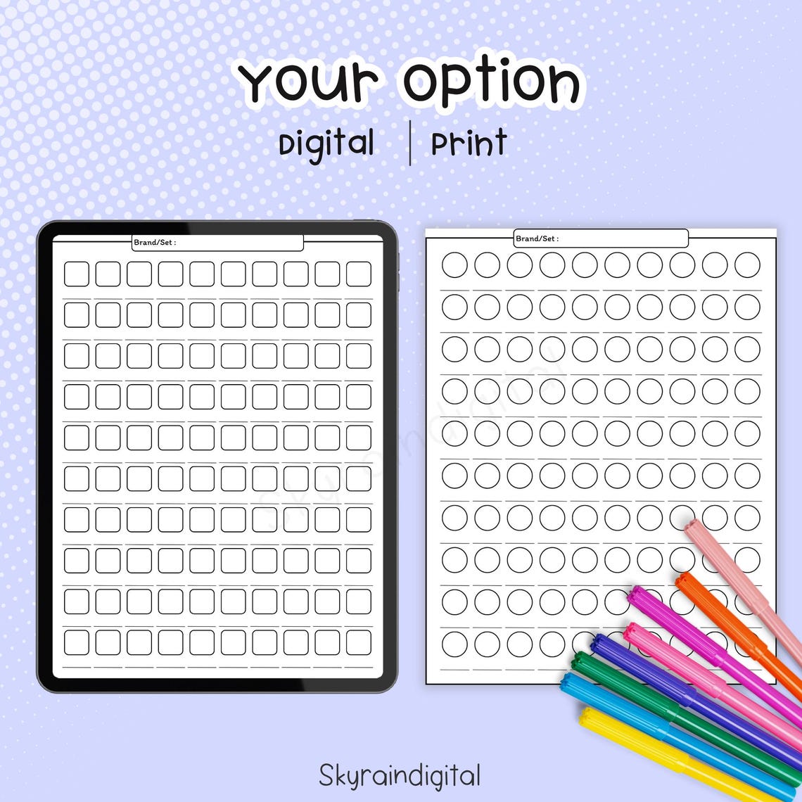 Printable Color Swatch Chart: Alcohol Marker & Watercolor Palette (PDF ...