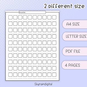 Printable Color Swatch Chart: Alcohol Marker & Watercolor Palette (PDF ...