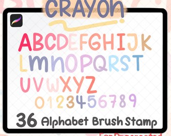 Alphabet Procreate Brush Stamps, Alphabet Stamp, Letter Stamps ...