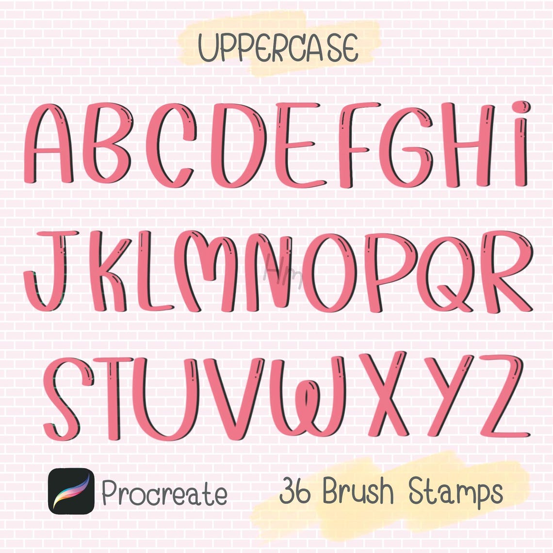 Alphabet Procreate Brush Stamps, Alphabet Stamp, Letter Stamps ...