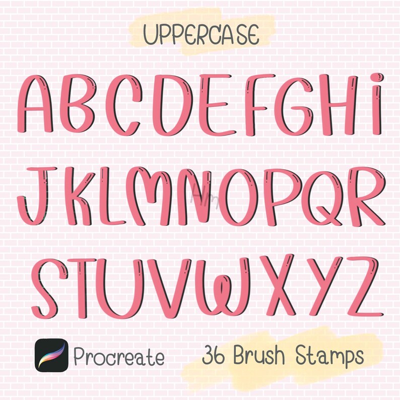 Alphabet Procreate Brush Stamps, Alphabet Stamp, Letter Stamps ...