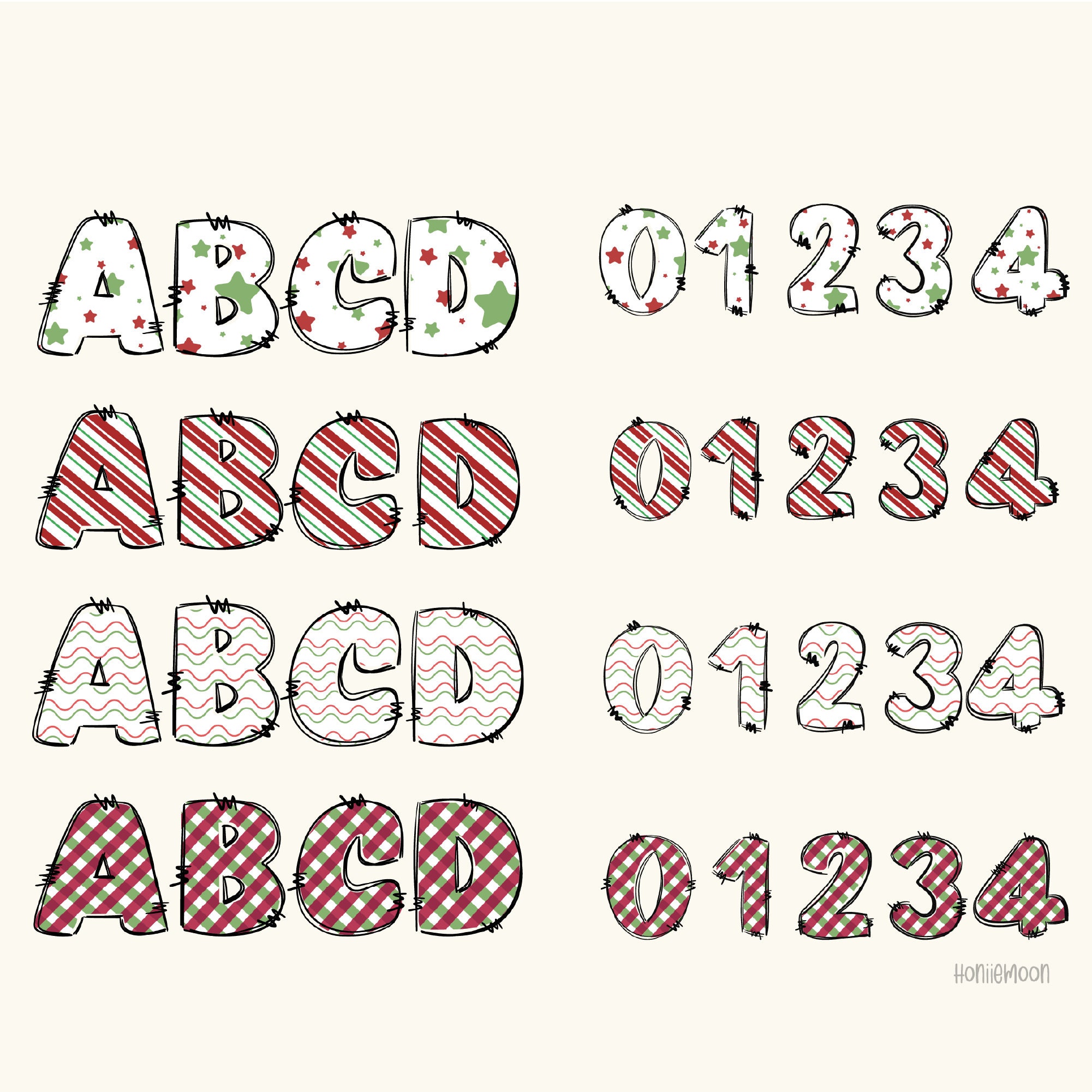 Christmas Alphabet Letters, Alphabet PNG, Numbers & Accessories ...