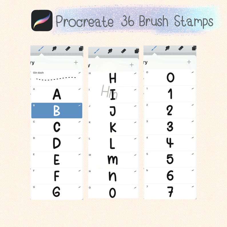 Crayon Procreate Brushes , Alphabet Procreate Brush Stamps, Alphabet ...