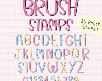 Crayon Procreate Brushes , Alphabet Procreate Brush Stamps, Alphabet ...