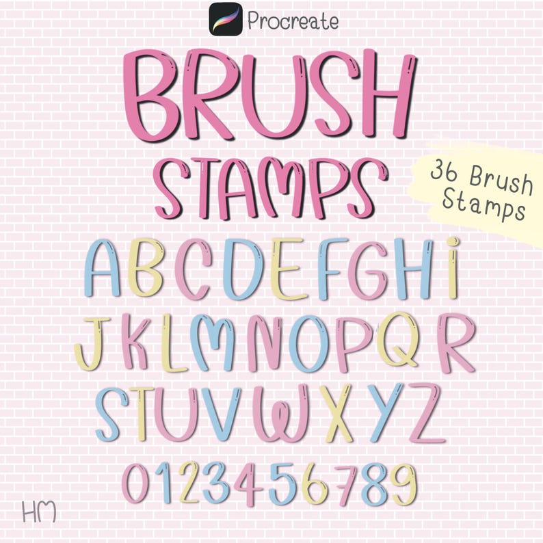 Alphabet Procreate Brush Stamps, Alphabet Stamp, Letter Stamps ...