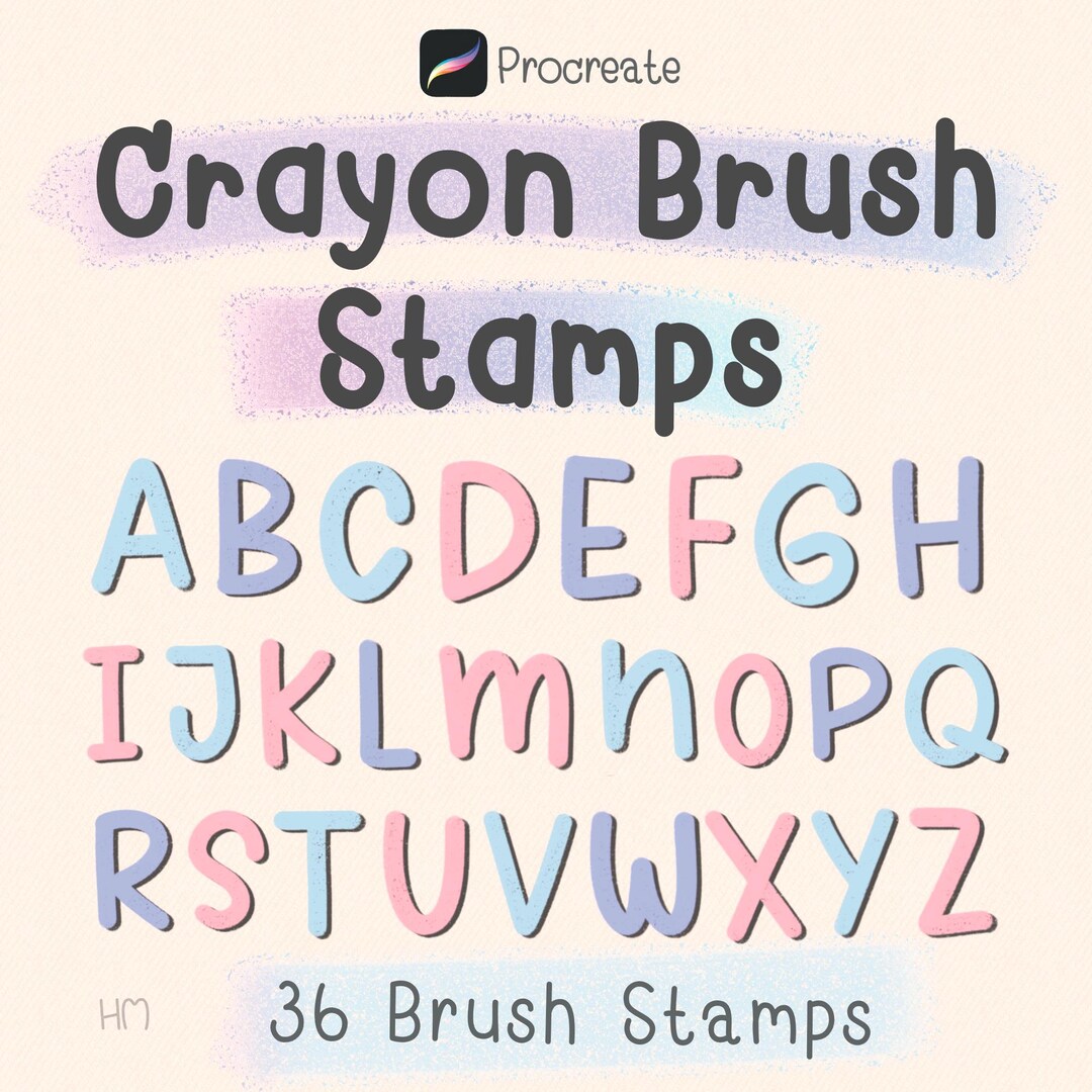 Crayon Procreate Brushes , Alphabet Procreate Brush Stamps, Alphabet ...