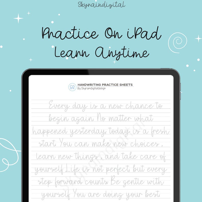Cursive Handwriting Practice Workbook: Monoline Script (PDF & JPG) - Etsy