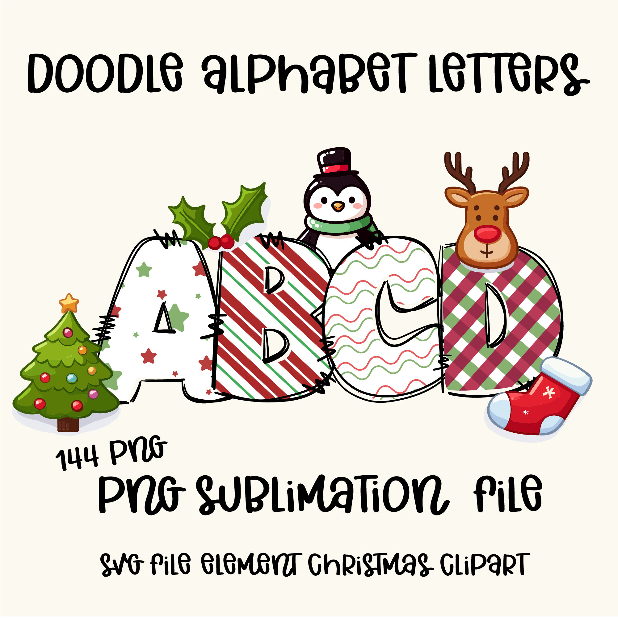 Christmas Alphabet Letters, Alphabet PNG, Numbers & Accessories ...