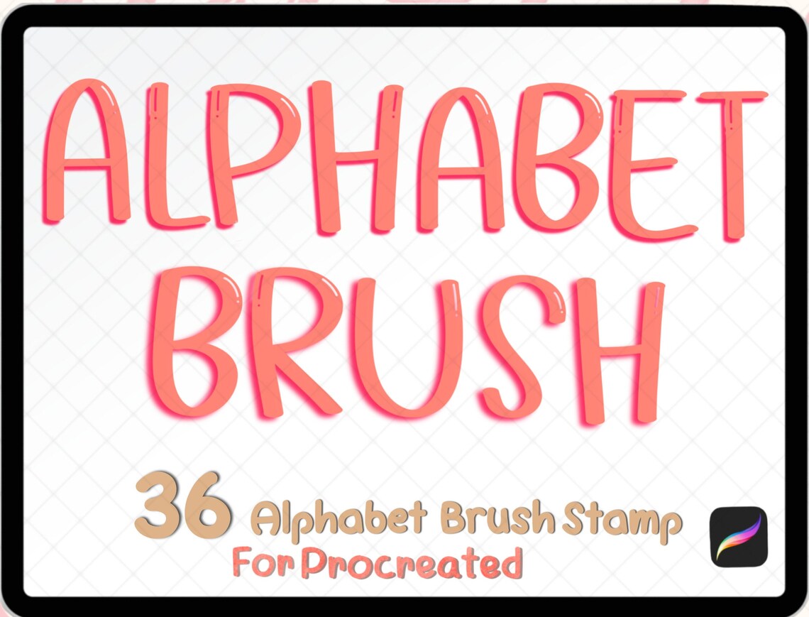 Alphabet Procreate Brush Stamps, Alphabet Stamp, Letter Stamps ...