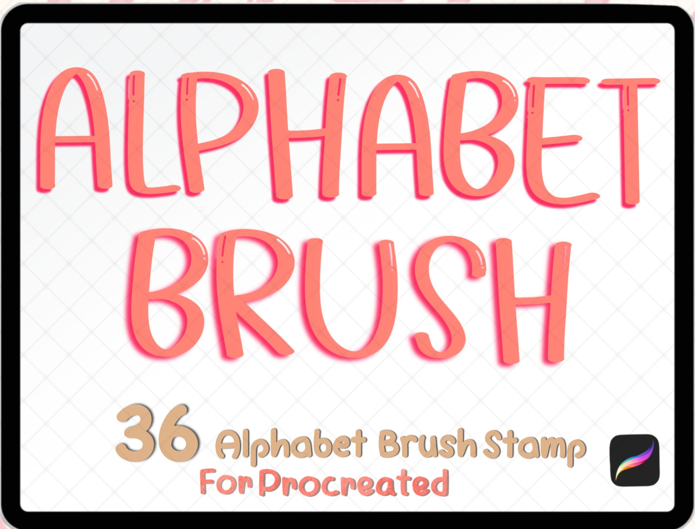 Alphabet Procreate Brush Stamps, Alphabet Stamp, Letter Stamps ...