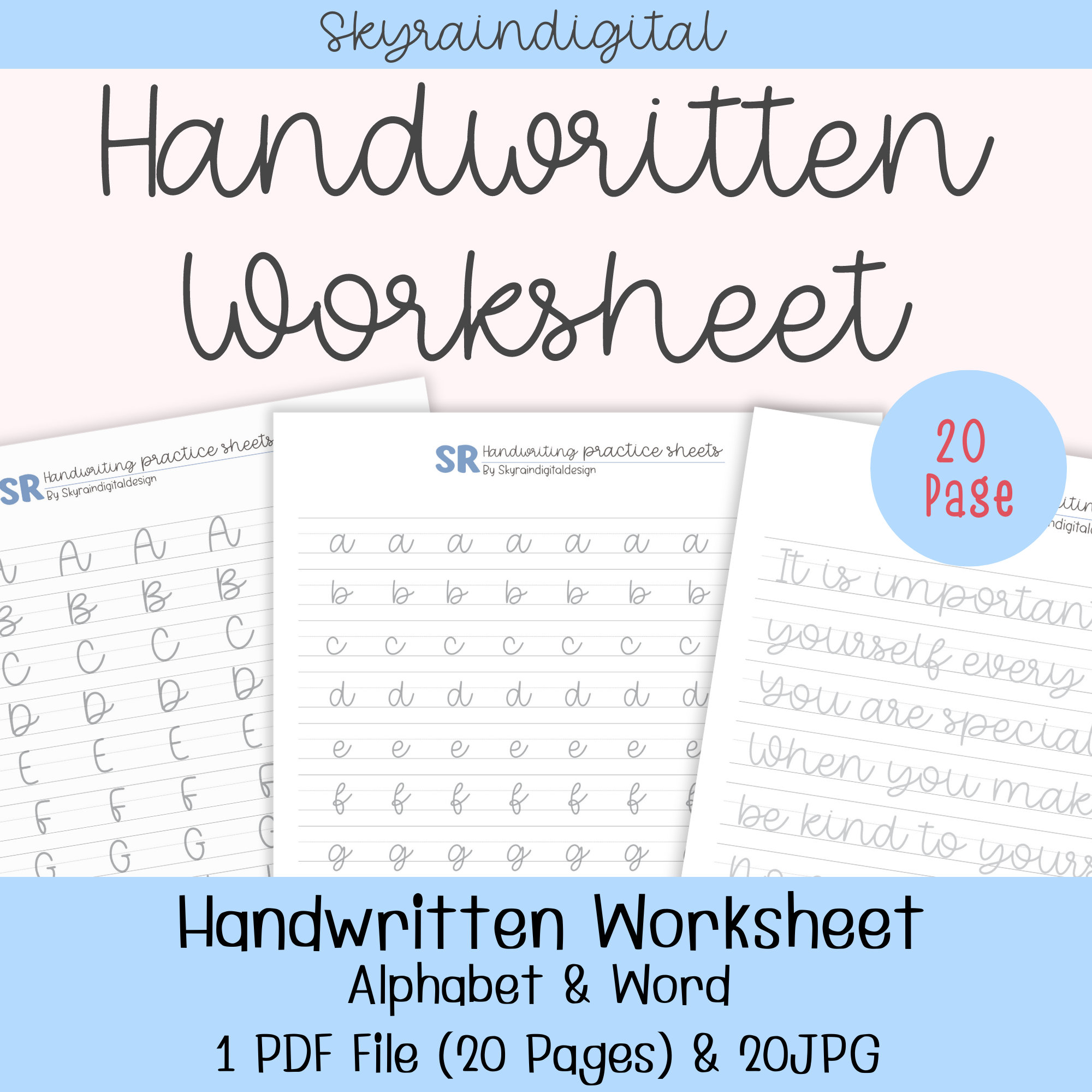 Cursive Handwriting Practice Worksheets, Lettering Worksheet ...