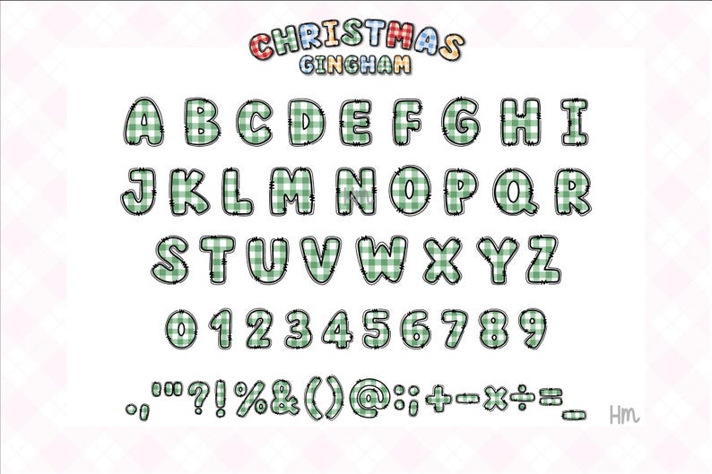 Christmas Gingham Alphabet Letters PNG Set | 4 Color Plaid | Christmas ...