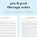 Pre & Post Therapy Notes - Etsy
