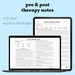 Pre & Post Therapy Notes - Etsy