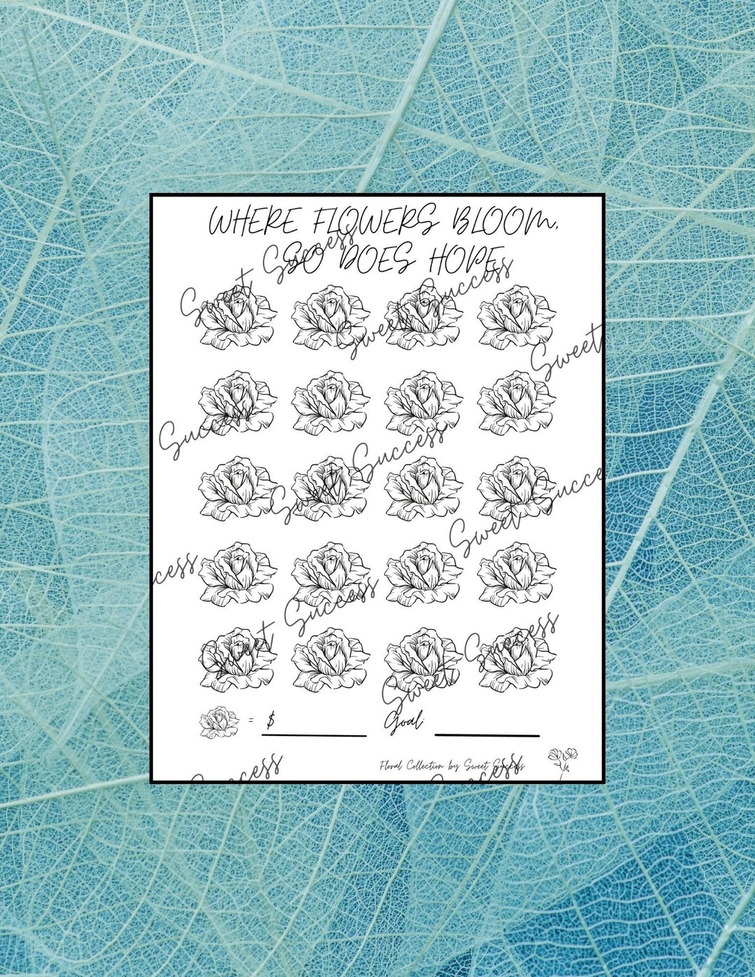 Printable Flowers Savings Tracker Debt Payoff Tracker Floral - Etsy
