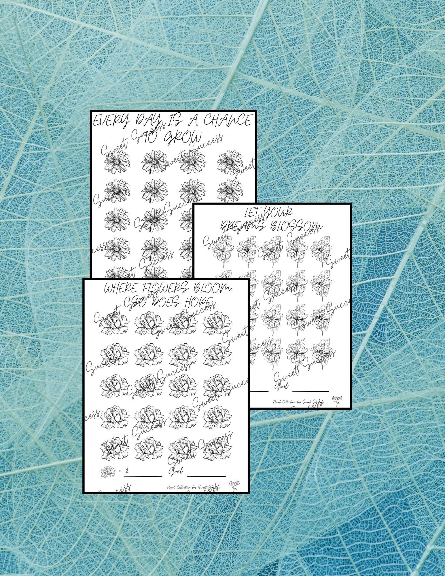 Printable Flowers Savings Tracker Debt Payoff Tracker Bundle - Etsy