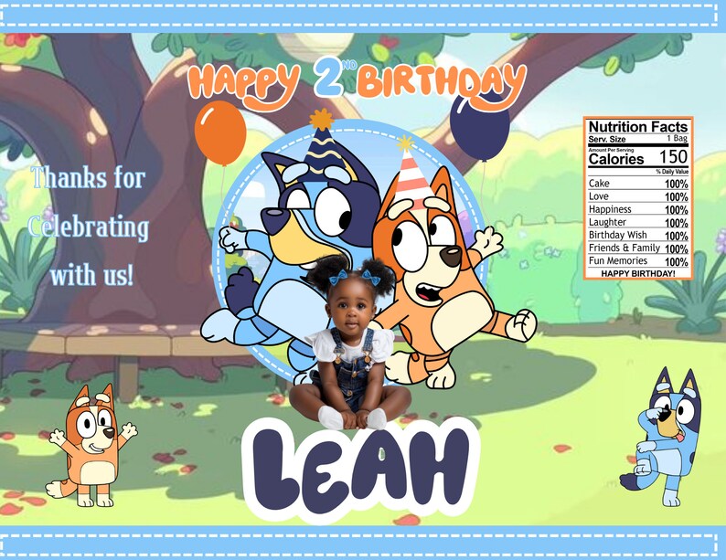 Editable Bluey Party Favor Digital Templates - Etsy Hong Kong