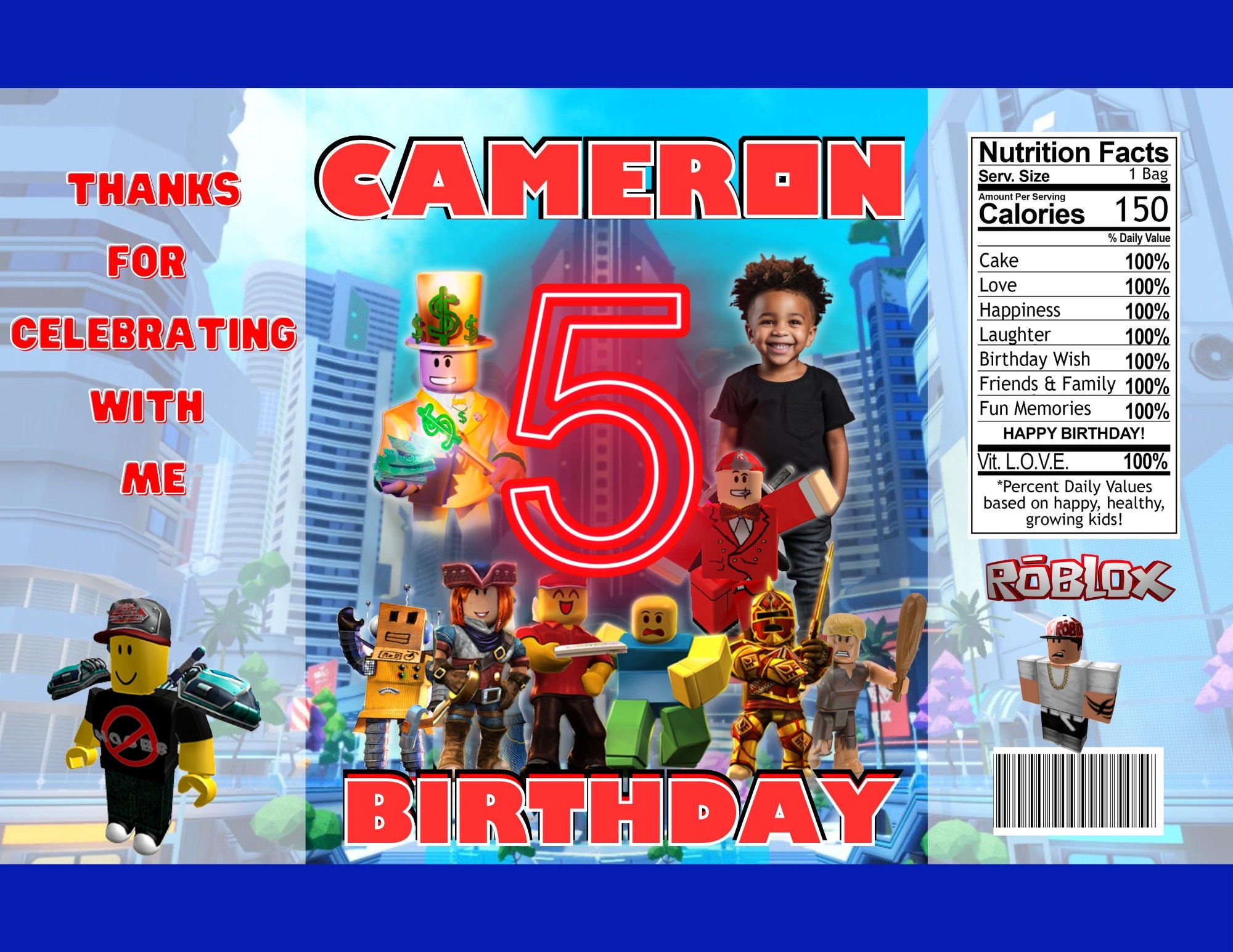 Editable Roblox Party Favor Bundle Templates - Etsy