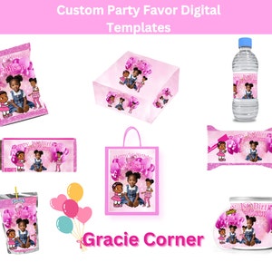Editable Gracie Corner Party Favor Template - Etsy