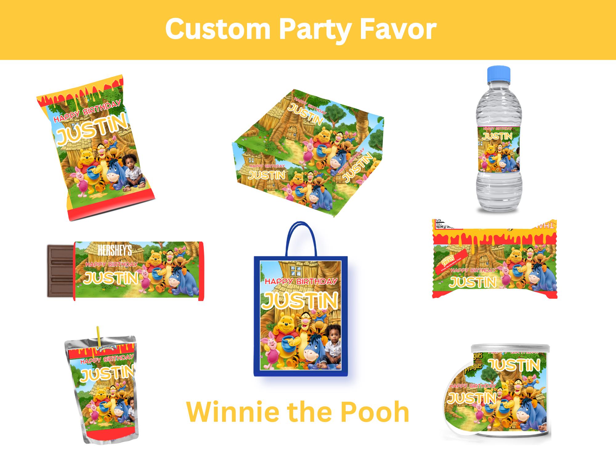 Winnie the Pooh Editable Party Favor Bundle - Etsy