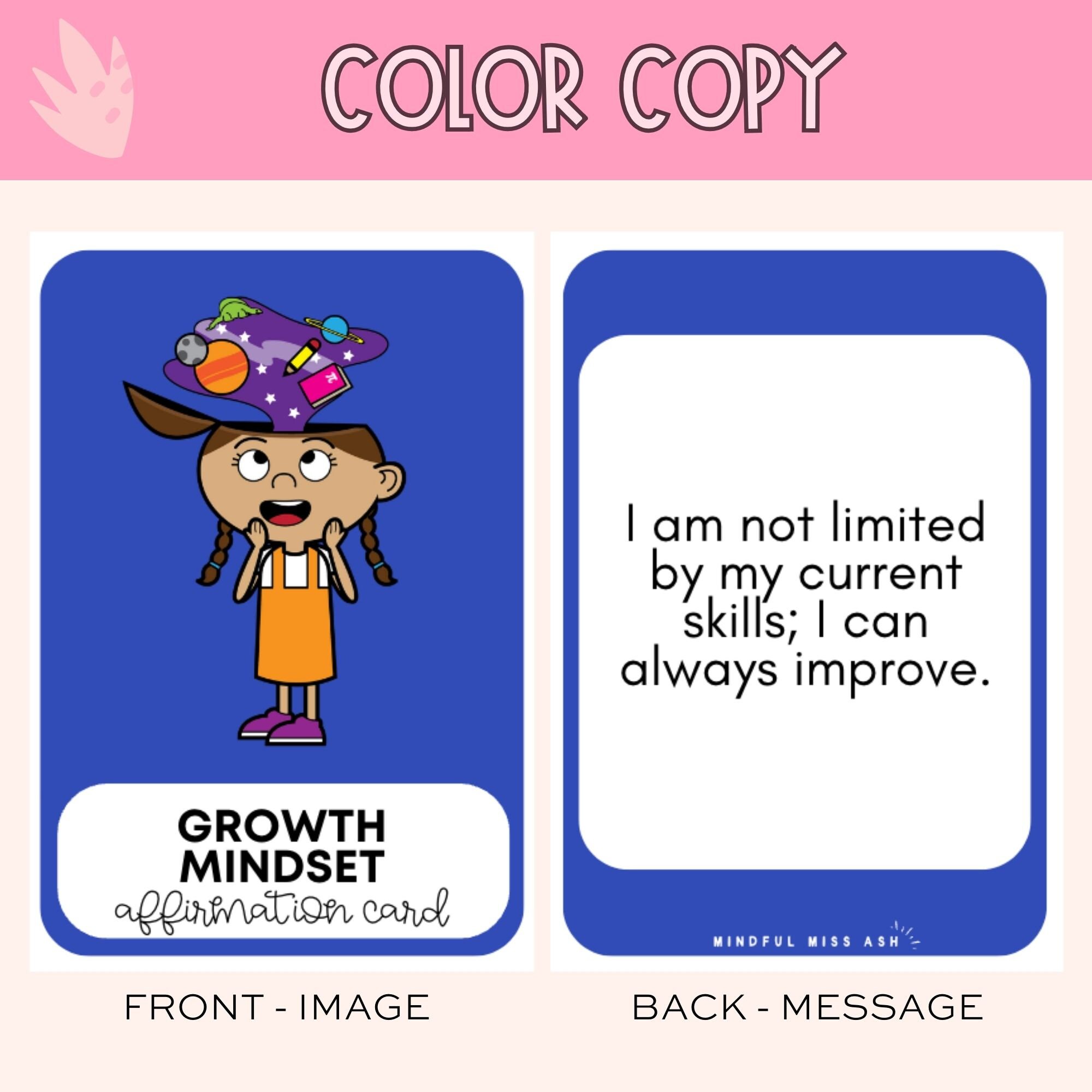 Growth Mindset Cards for Kids Printable Coloured Copy Ages 9-12 ...