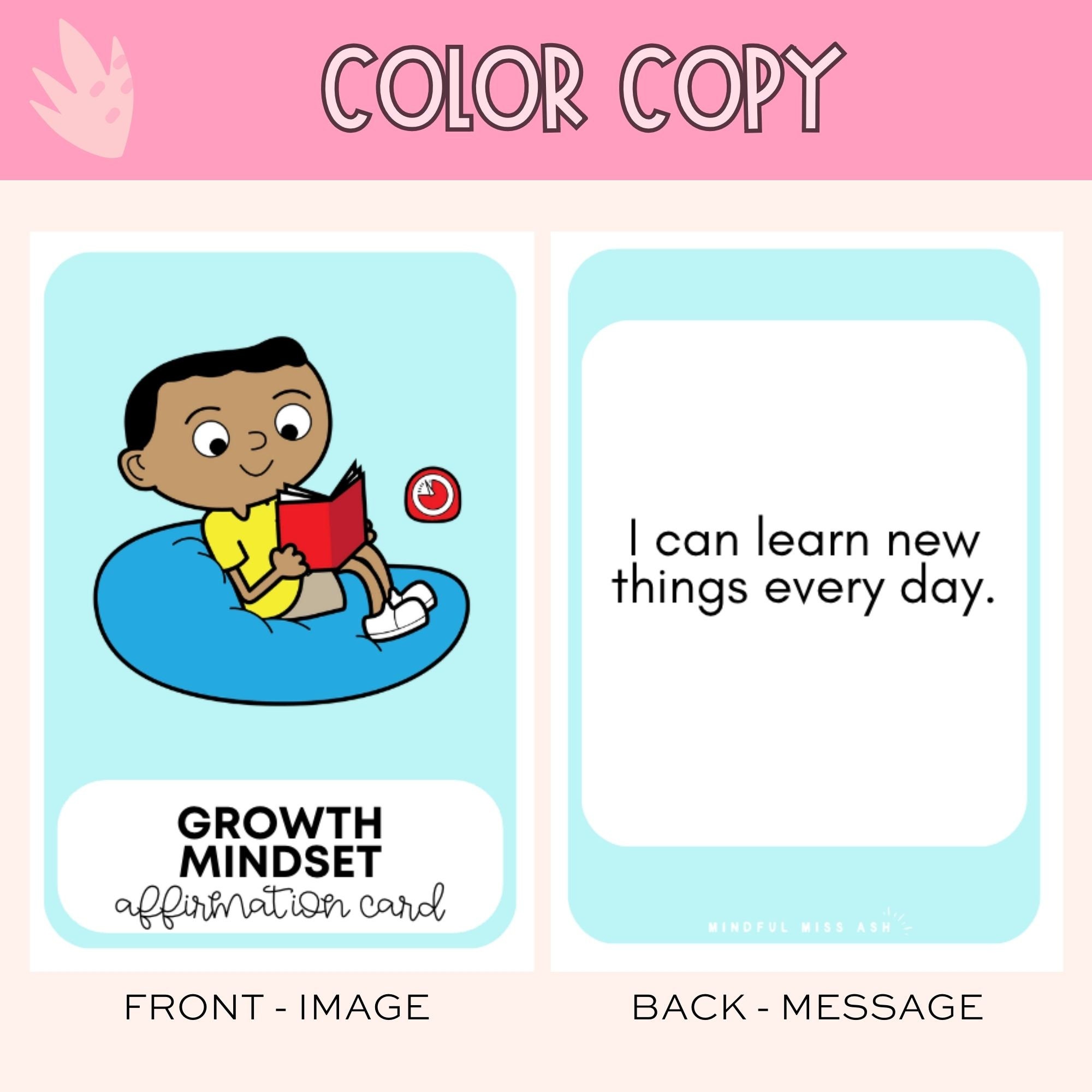 Growth Mindset Cards for Kids Printable Coloured Copy Ages - Etsy
