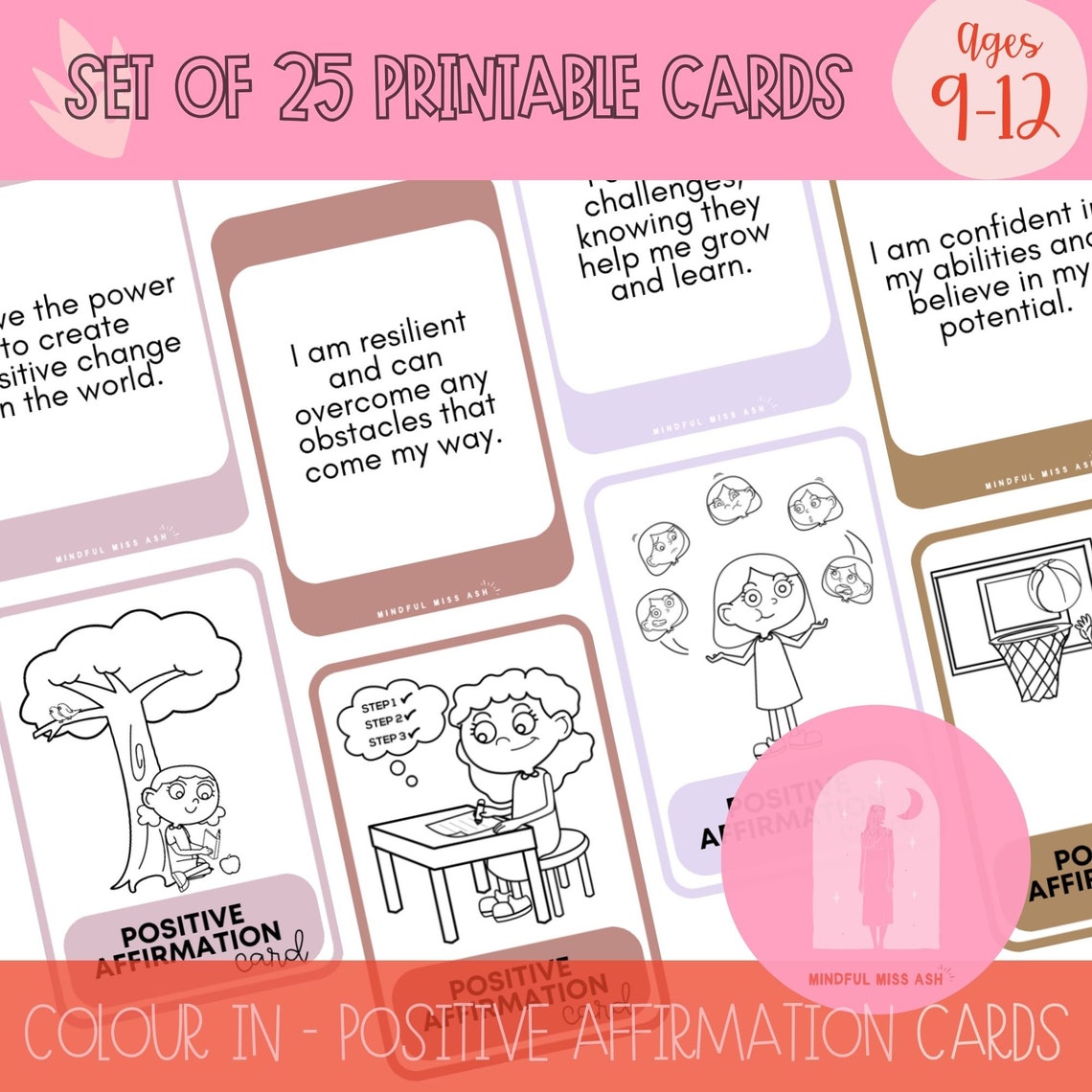 Positive Affirmation Cards for Kids Printable mindset Cards - Etsy