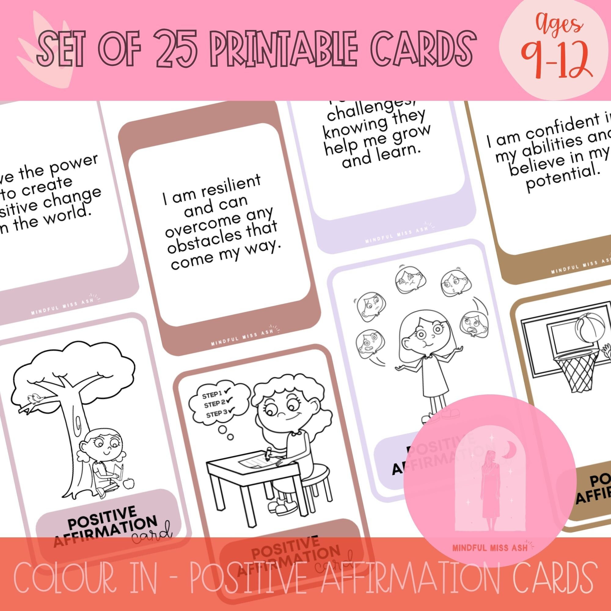Positive Affirmation Cards for Kids Printable mindset Cards - Etsy