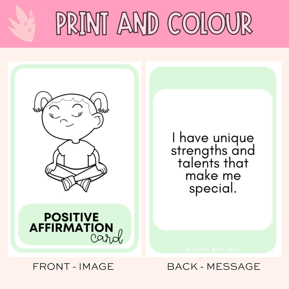 Positive Affirmation Cards for Kids Printable mindset Cards - Etsy
