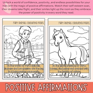 Farm Animal Mindful Colouring Pages X 20 With Positive Affirmations for ...