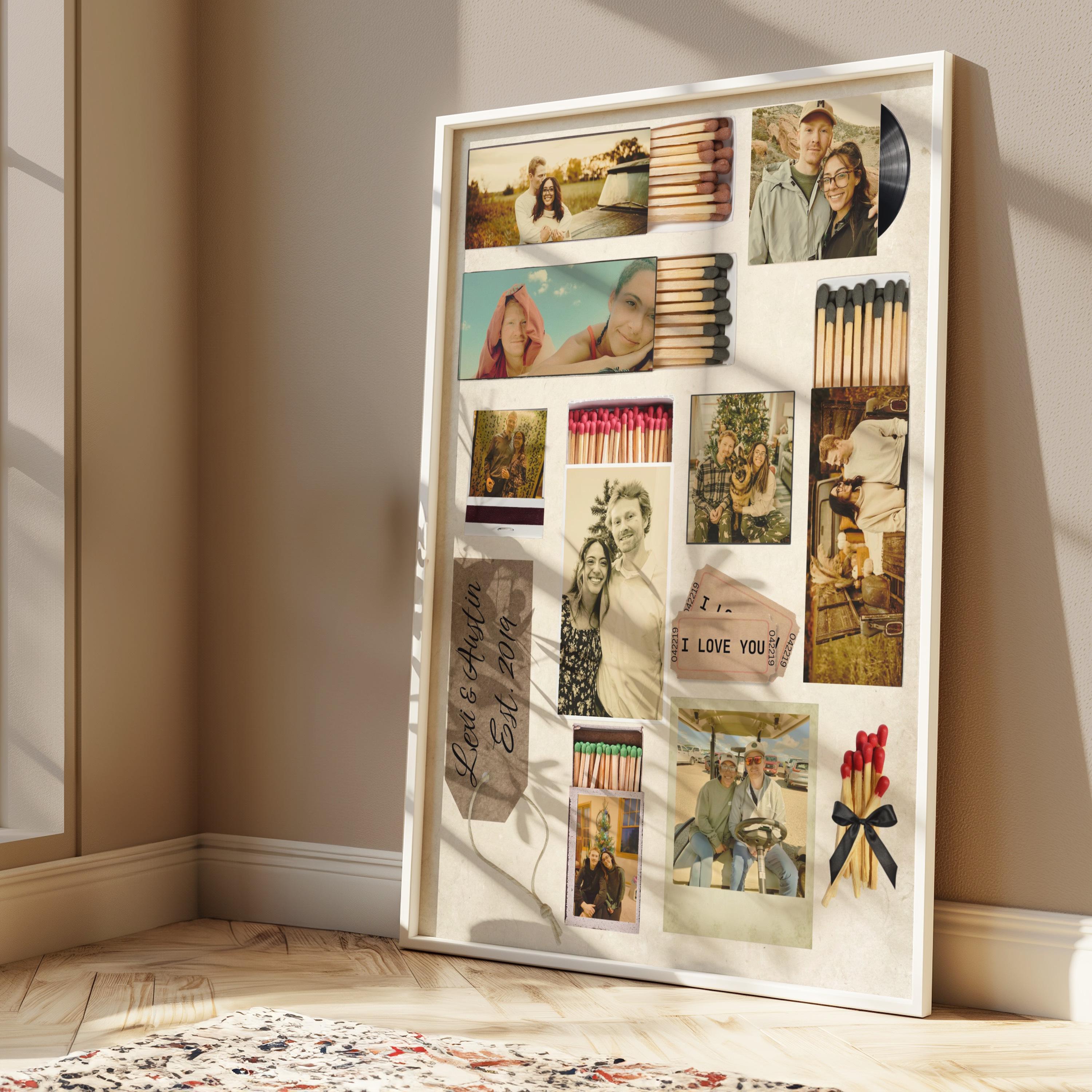 Custom Couple Matchbox Photo Collage – Personalized Anniversary Gift ...