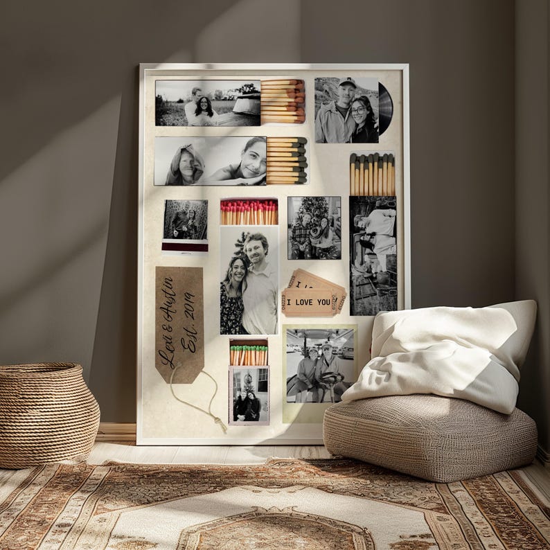 Custom Couple Matchbox Photo Collage – Personalized Anniversary Gift ...
