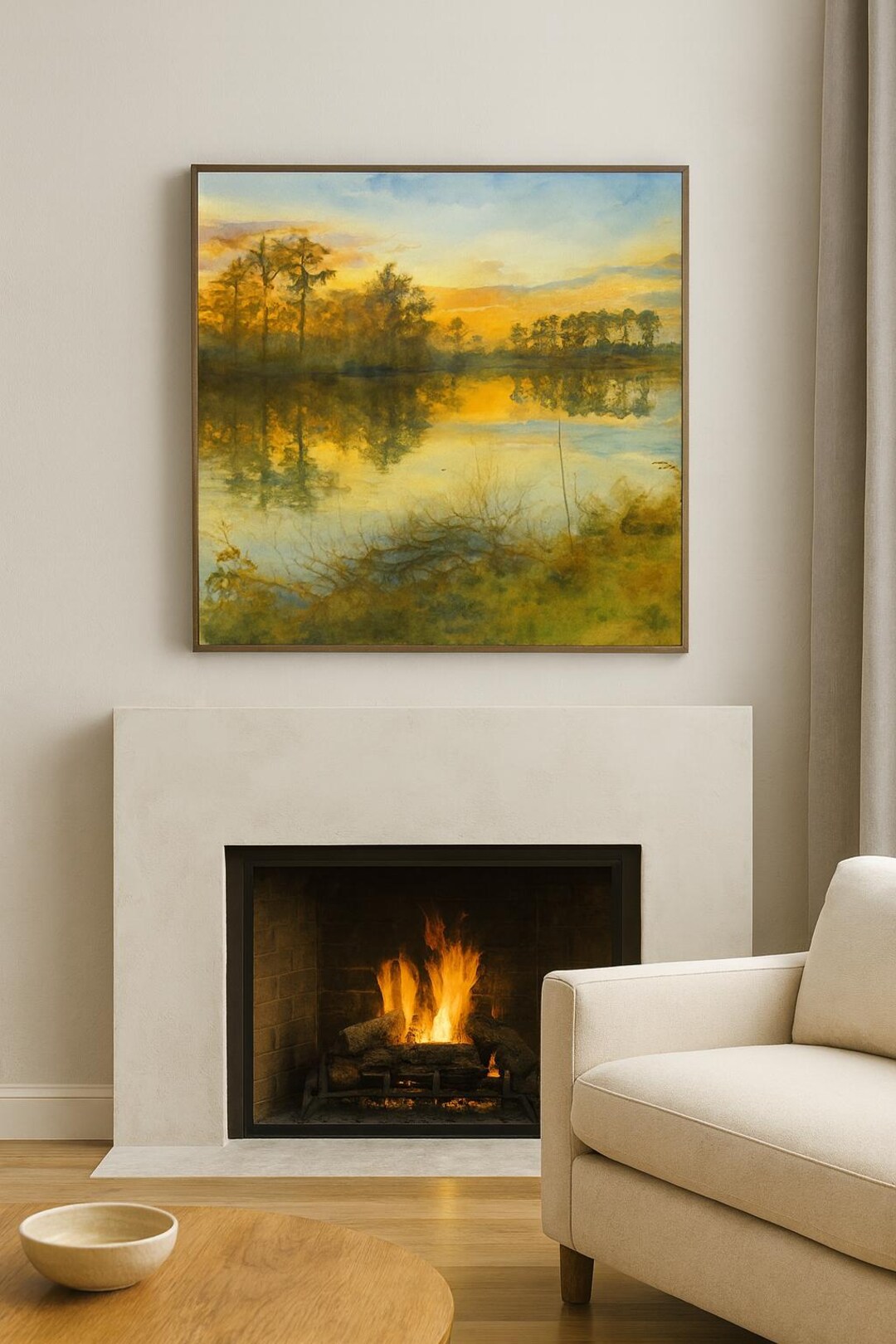 Bayou Sunset Watercolor on Canvas • Louisiana Landscape Art Print - Etsy