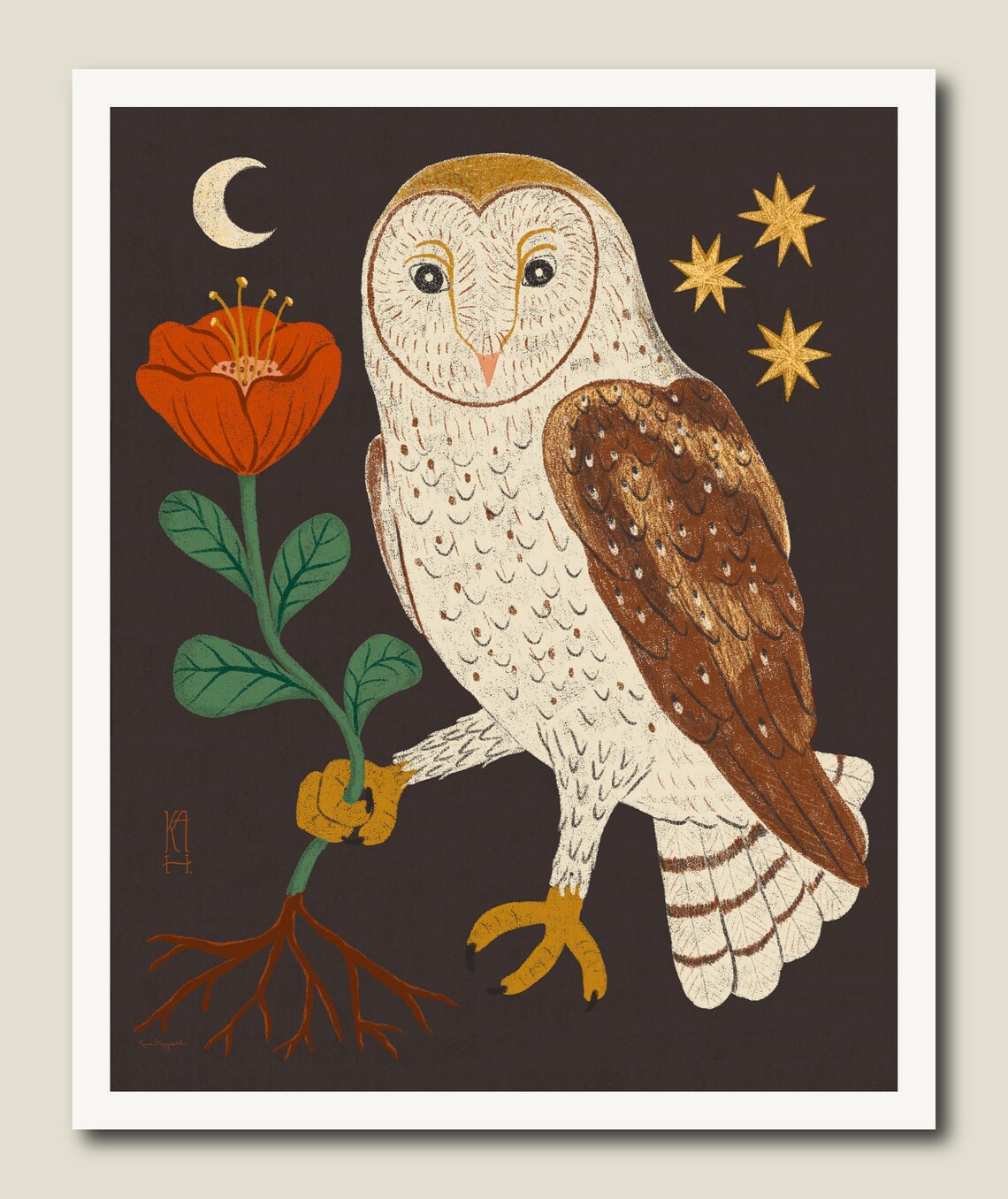 Barn Owl Dream Guardian - Giclee Fine Art Print - 11x14 - Etsy