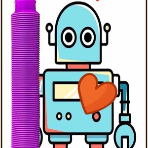 Robot Valentine Cards With Fidget Pop Tubes - Class Party Favors - Etsy