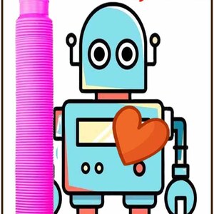 Robot Valentine Cards With Fidget Pop Tubes - Class Party Favors - Etsy