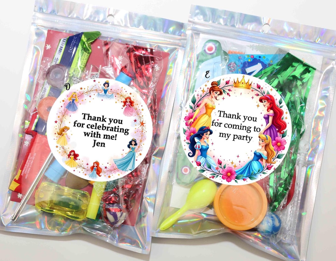 Princess Birthday Goodie Bag: Personalized Party Favors - Etsy