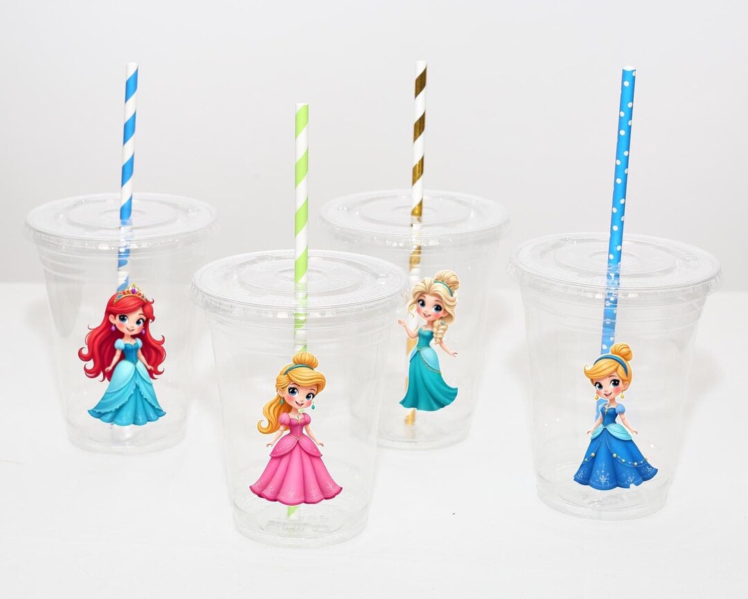 Princess Birthday Party Cups: 12oz Disposable Theme Party Supplies - Etsy