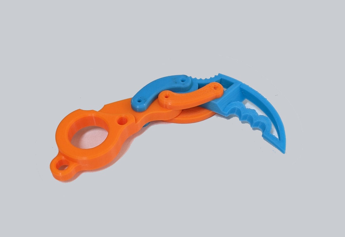 3D Printed Karambit Folding Toy Knife | Fidget Fun in Colorful ...