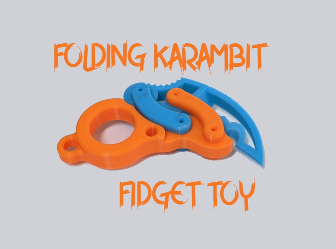 3D Printed Karambit Folding Toy Knife | Fidget Fun in Colorful ...
