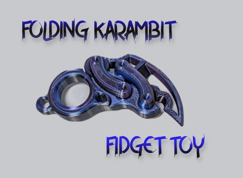 3D Printed Karambit Folding Toy Knife | Fidget Fun in Colorful ...